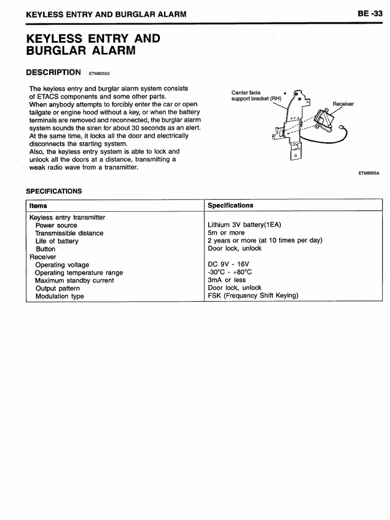 Terracan Keyless Entry System | PDF