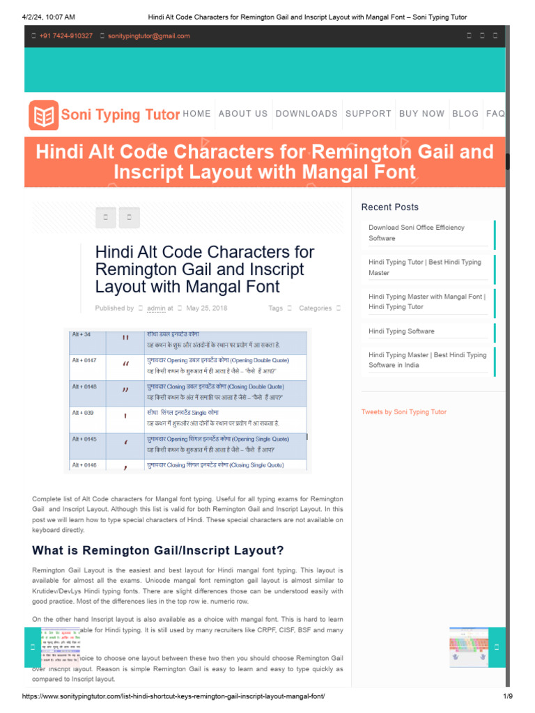 Hindi Magal Short Key Code | PDF | Quotation Mark | Writing