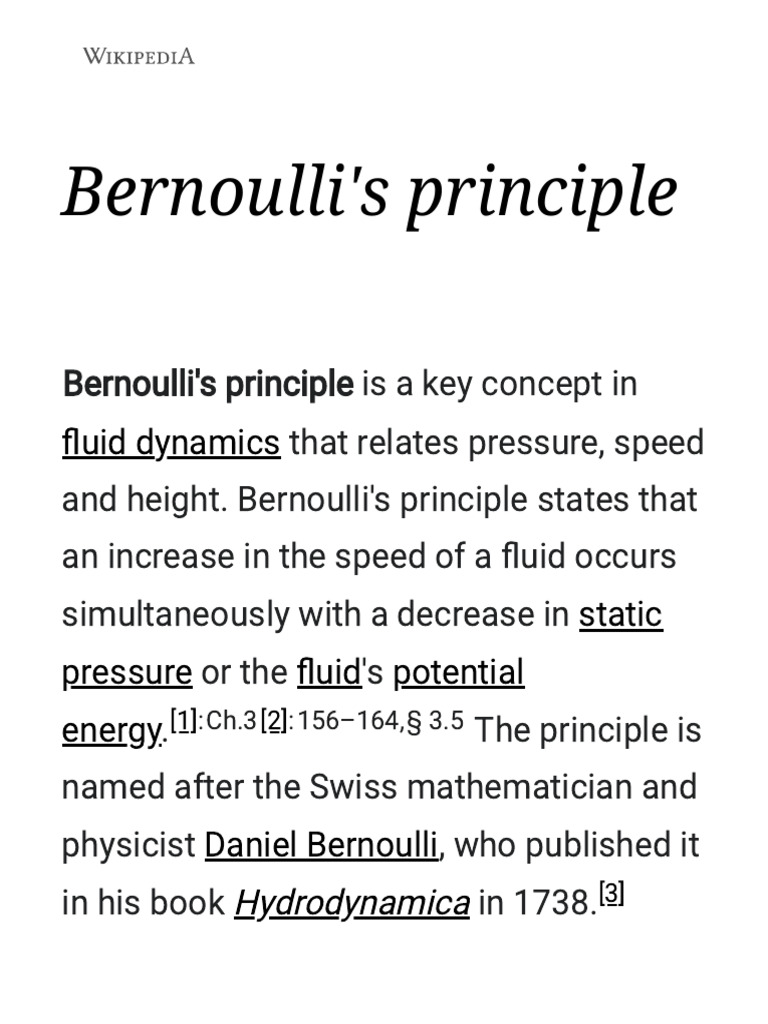 Bernoulli's Principle Explained | PDF | Fluid Dynamics | Gases