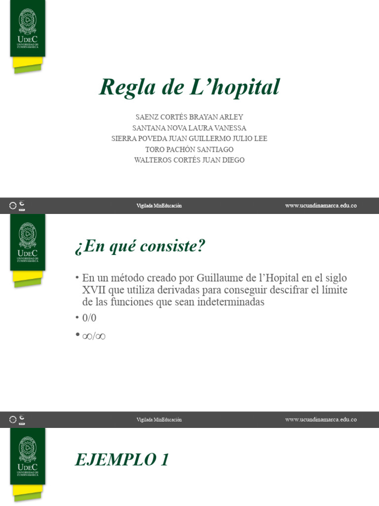 001 Exposición Regla L_Hopital | PDF