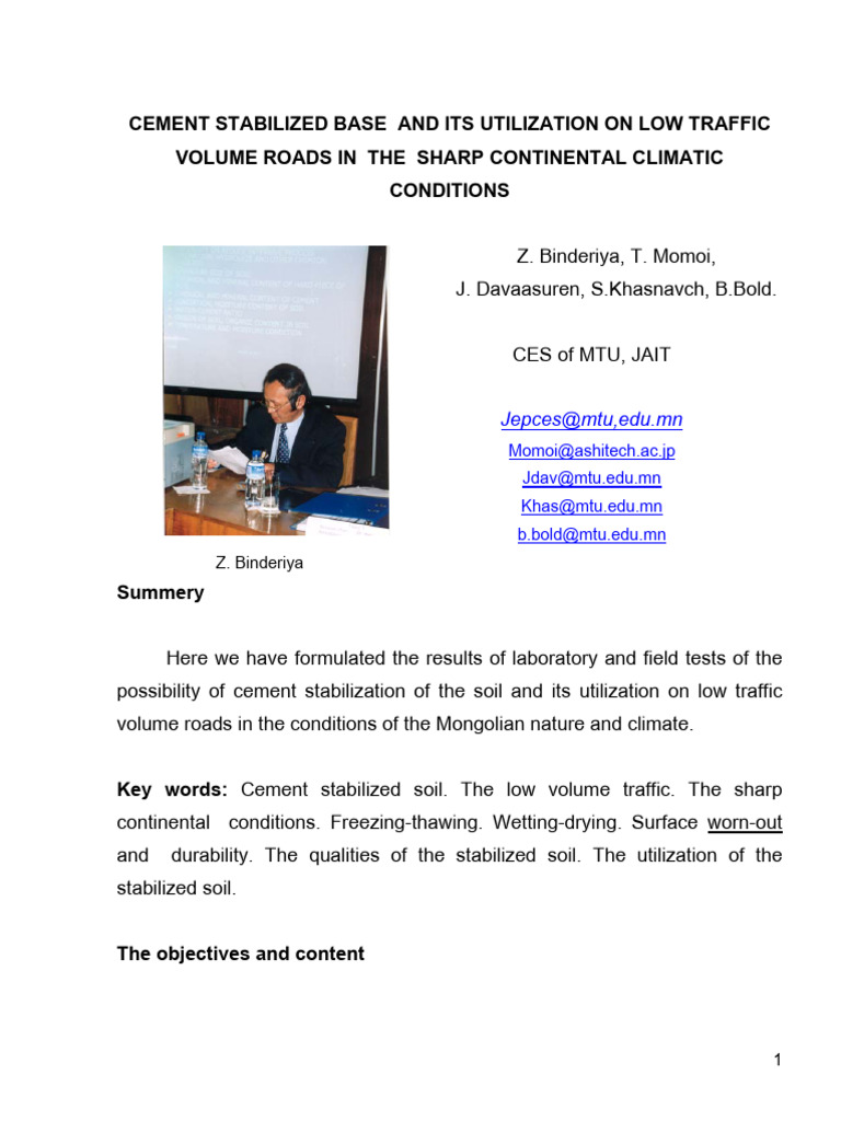 Cement Stabilized Base and Its Utilization On Low Traffic Roads | PDF ...