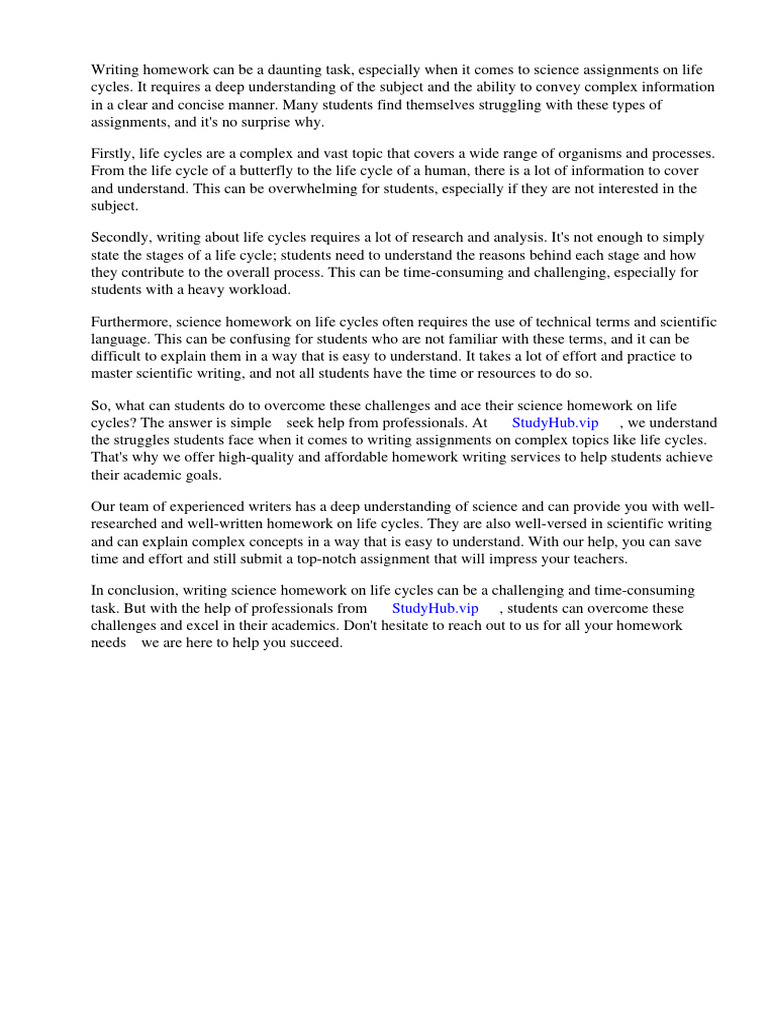 Science Homework Life Cycles | PDF | World Wide Web | Internet & Web