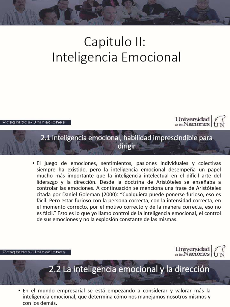 Capitulo II Inteligencia Emocional | PDF | Inteligencia emocional | Las emociones