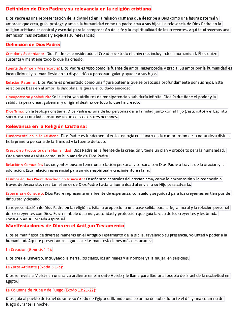 Definición de Dios Padre y Su Relevancia en La Religión Cristiana | PDF ...