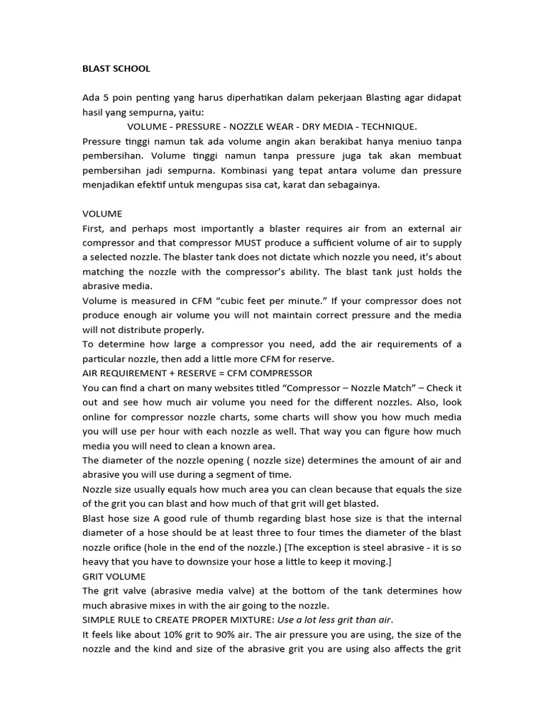 Blast School | PDF | Abrasive | Nozzle