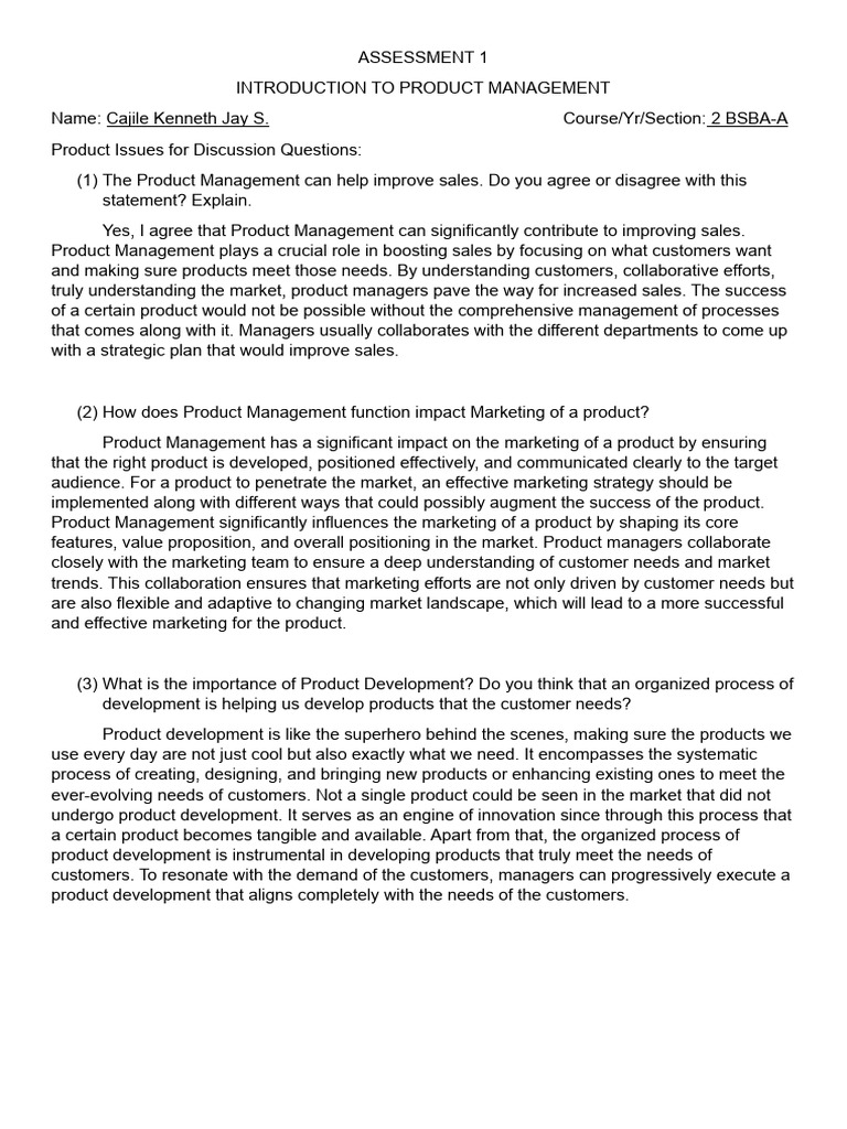 Product Management Essentials Guide | PDF | Marketing | Business Economics