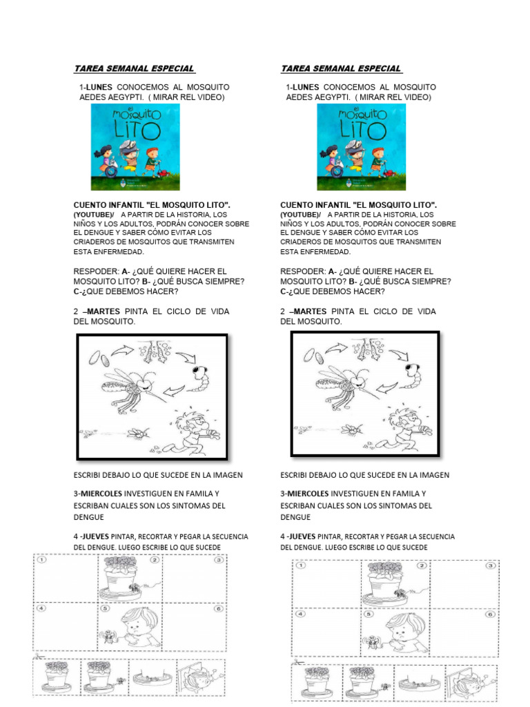 Tarea Semanal Especial Dengue | PDF | Artes del lenguaje y disciplina