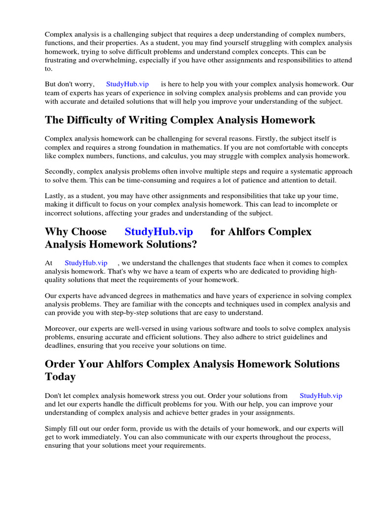 Ahlfors Complex Analysis Homework Solutions | PDF | Mathematical ...