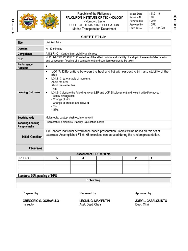 Fti-01-08 Activity Sheet (For Students) | Download Free PDF | Ships | Shipping