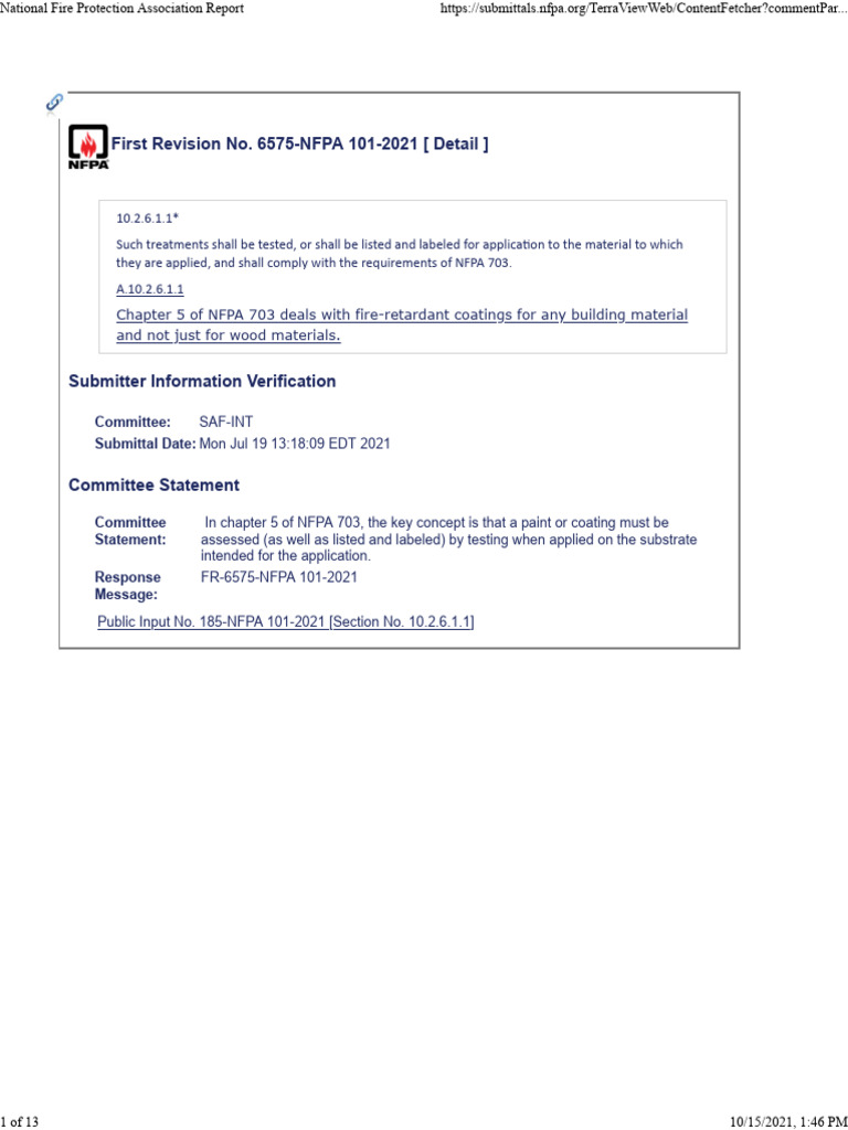 NFPA 101-2021 Fire Safety Revisions | PDF | Fire Safety | Wall