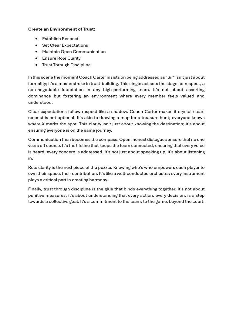 Create An Environment of Trust | PDF