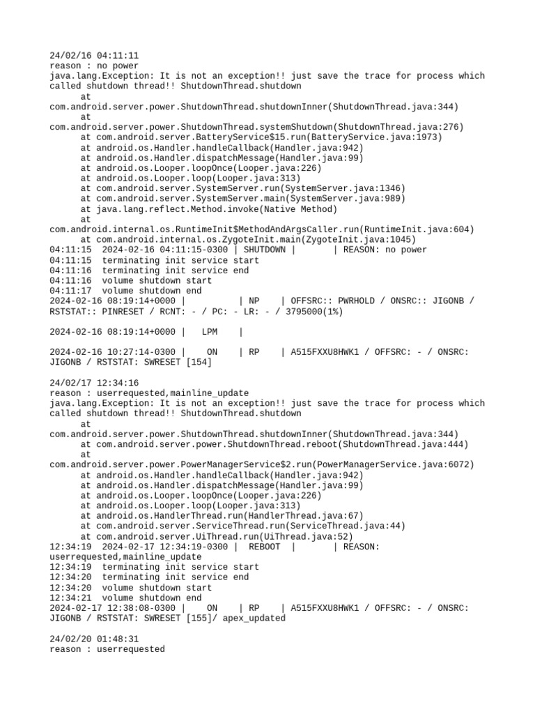 Power Off Reset Reason Backup | PDF | Java (Programming Language) | Software Engineering