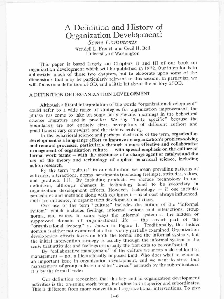 A definition and history of organization development | PDF