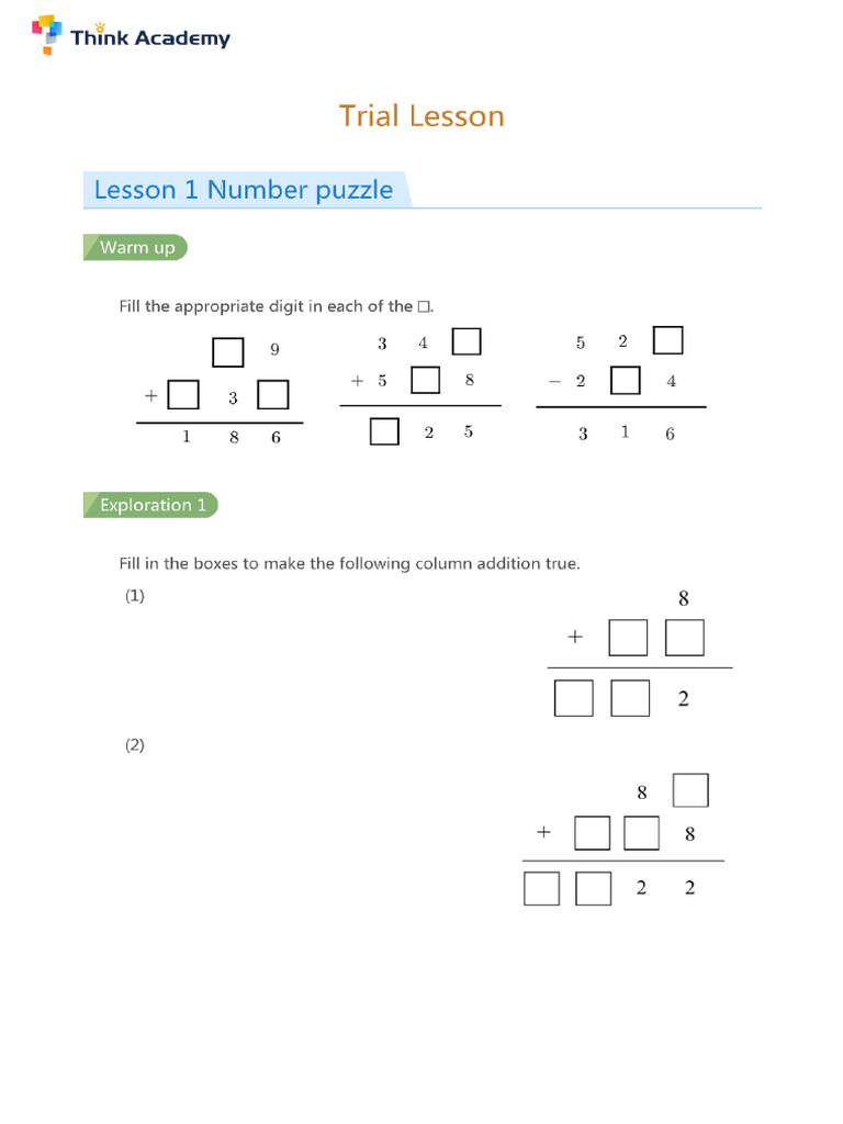 Trial Lesson Year 5 Maths | PDF
