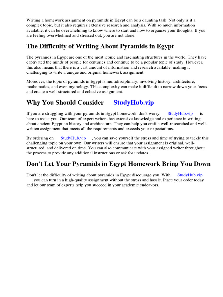 Pyramids in Egypt Homework | PDF | Ancient Egypt | Ancient Egyptian ...
