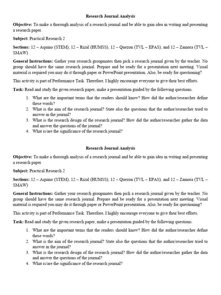 Research Journal Analysis | PDF | Academic Journal | Cognition