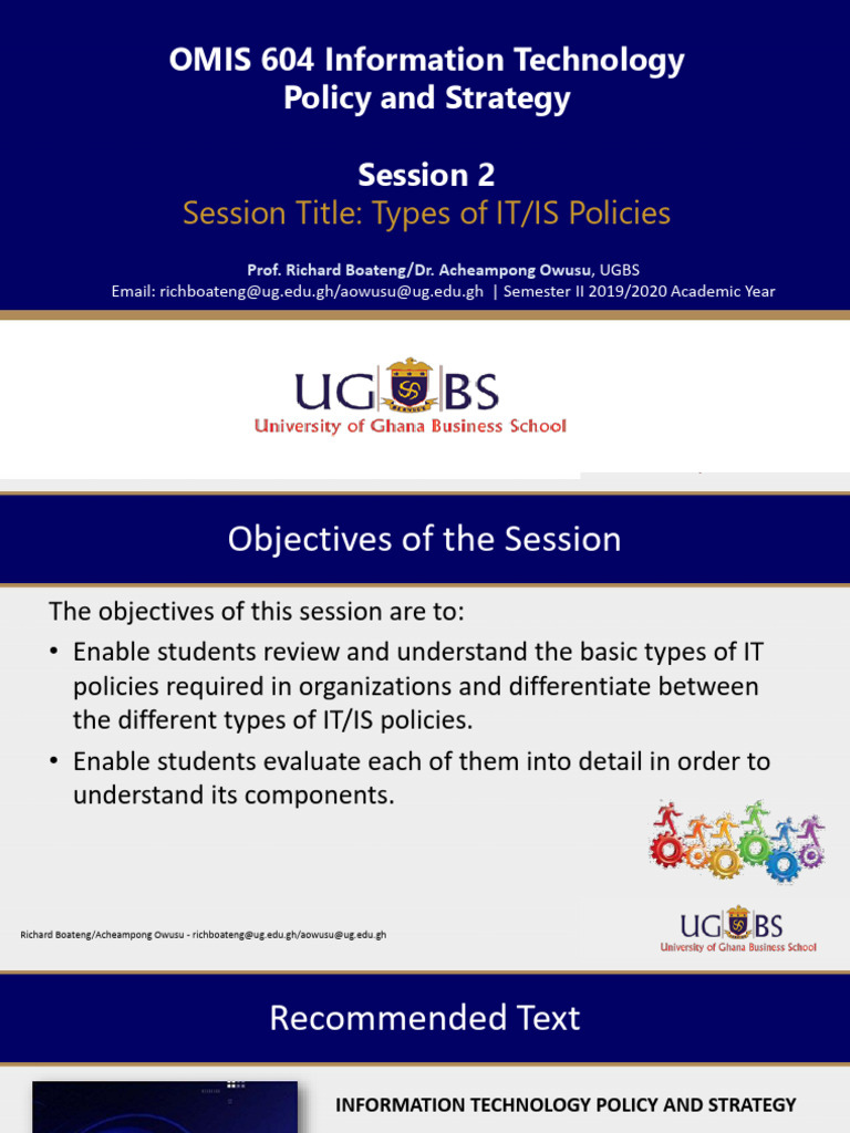 Lecture 2 - IT Policy - Types of IT - IS Policies - Chapter 2 | PDF ...