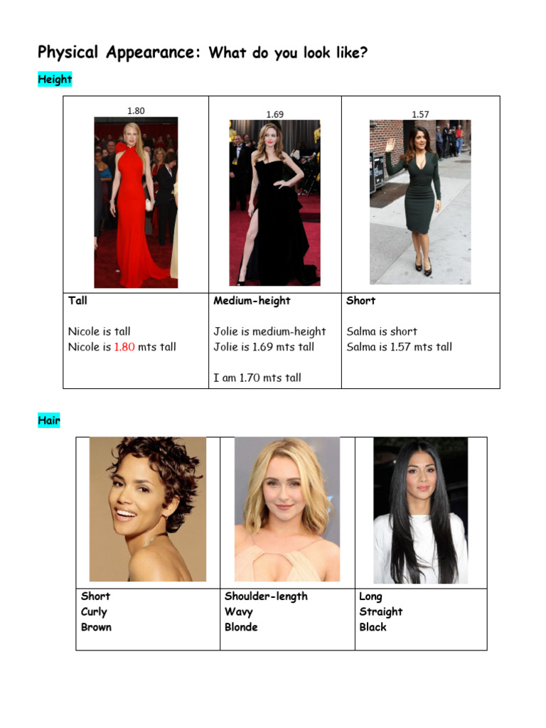 Physical Appearance, What Do You Look Like | PDF | Fashion | Hair Color