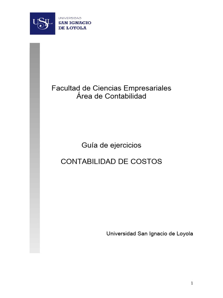 Guía de Ejercicios - Contabilidad de Costos 2024-I | PDF | Estado de ...