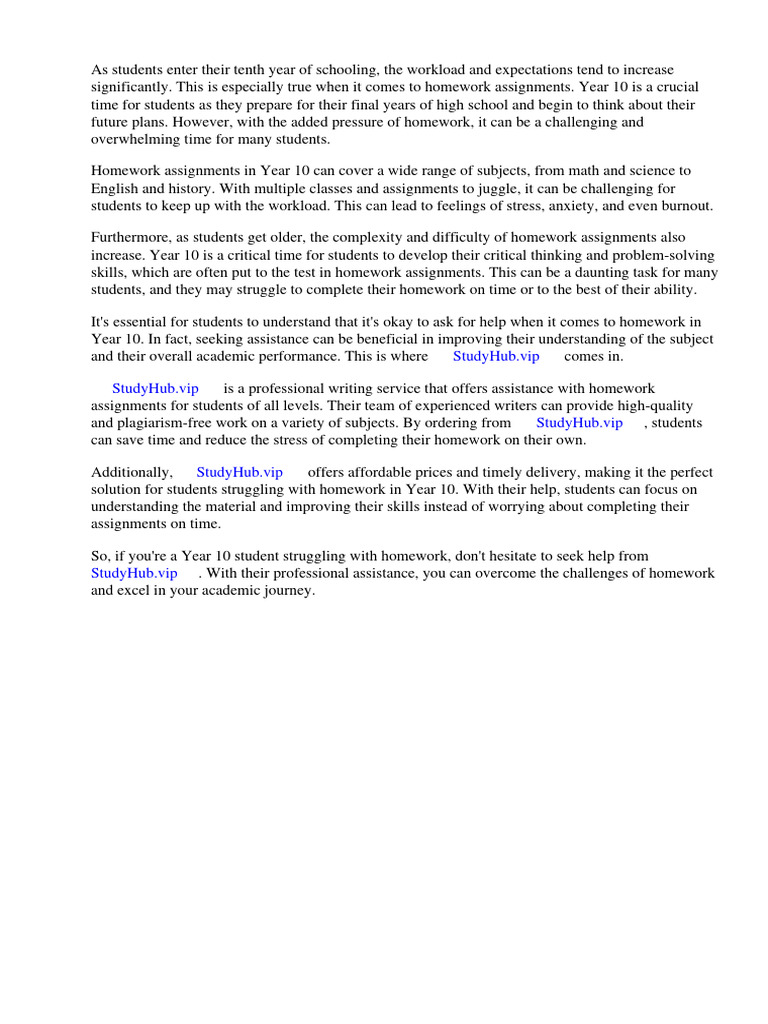 Homework Year 10 | PDF | Homework | Worksheet