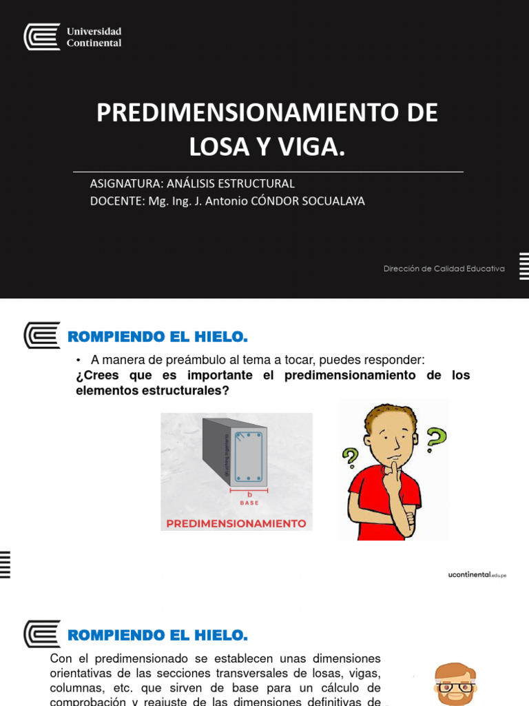 Predimensionamiento de Losa y Viga (1) | PDF | Viga (Estructura) | Ingeniería mecánica