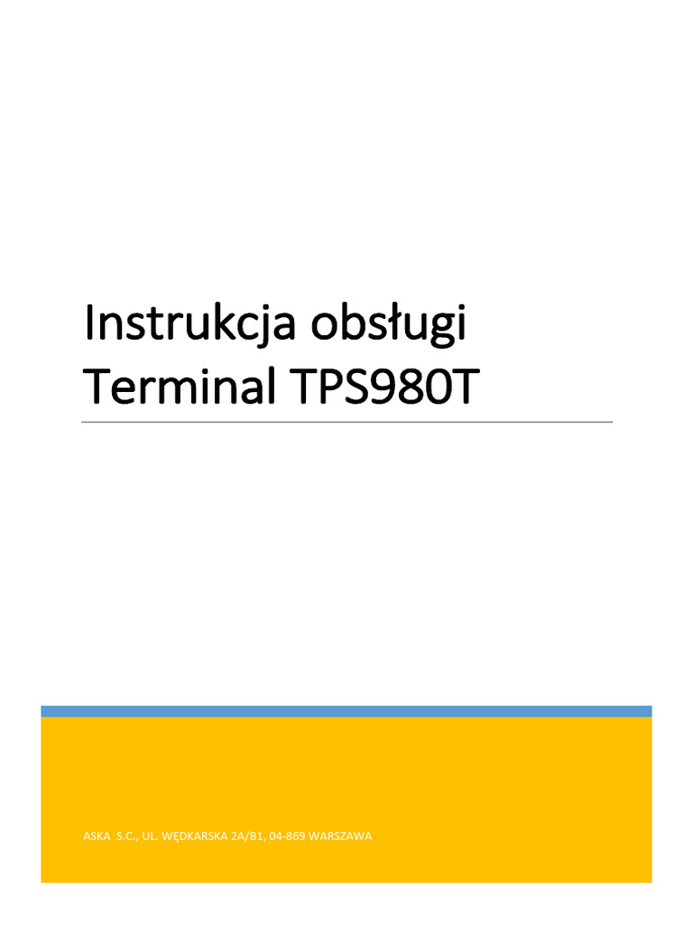 Instrukcja Obsługi - TPS980T | PDF