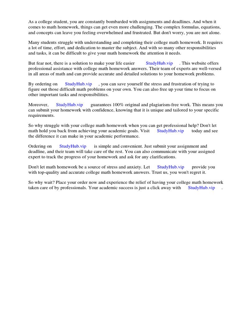 College Math Homework Answers | PDF | Homework | Mathematics