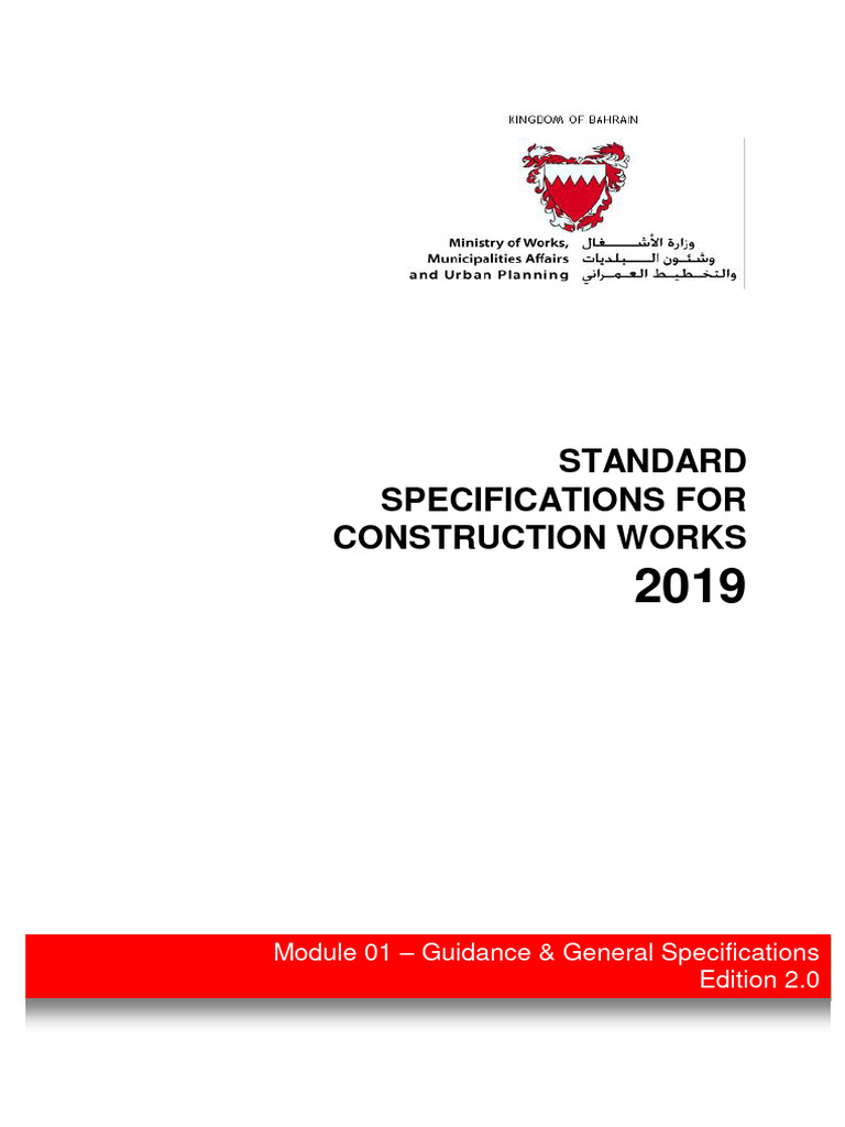 Standard Specifications For Construction Works 2019 - Module 19 | PDF ...