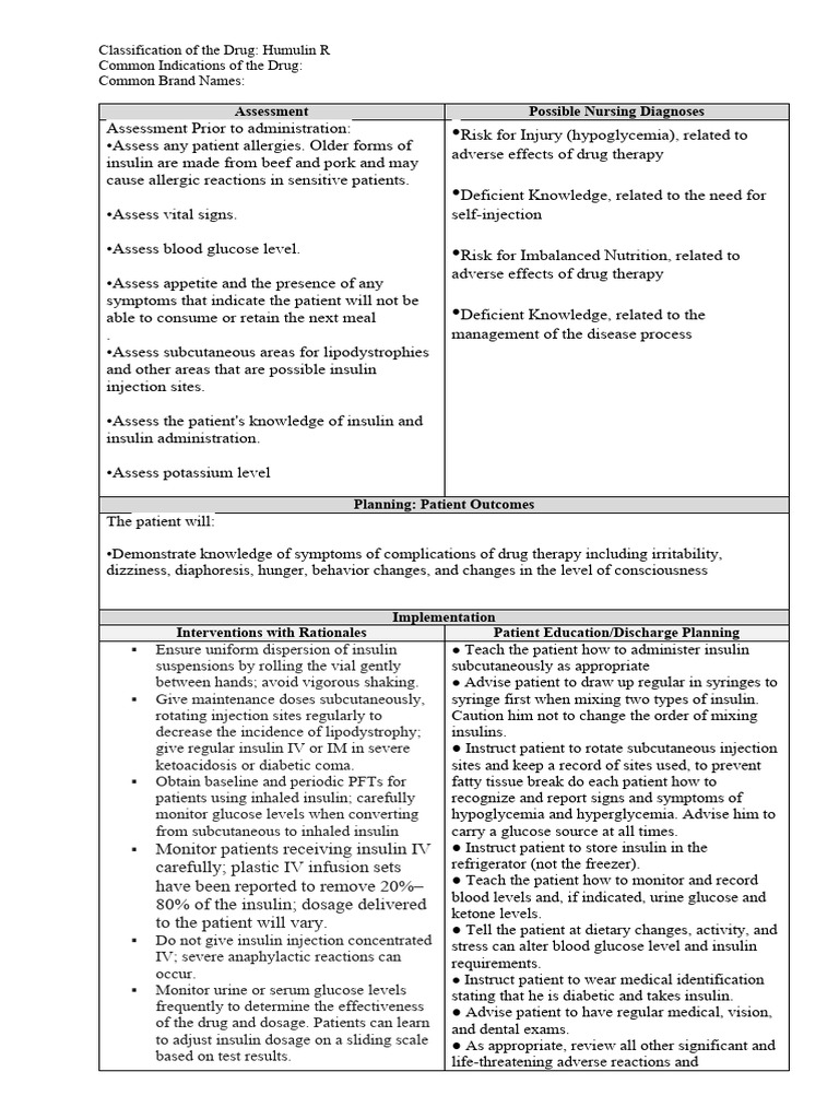 Humulin R | PDF | Insulin | Hypoglycemia