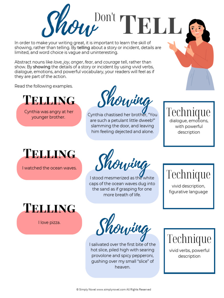 Show Don't Tell Activity Final | PDF