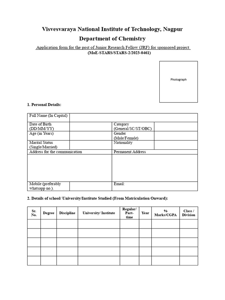 Application Form JRF 240316 163736 | PDF