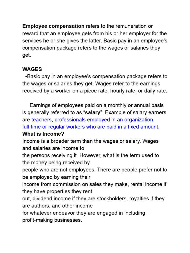 Employee Compensation | PDF | Employment | Salary