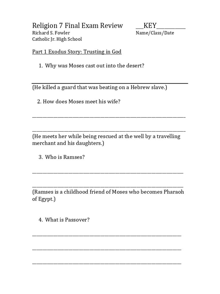 Religion 7 Final Review | PDF | God The Father | Christian Belief And Doctrine