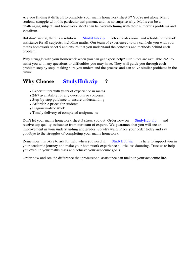 Maths Homework Sheet 5 | Download Free PDF | Worksheet | Mathematics