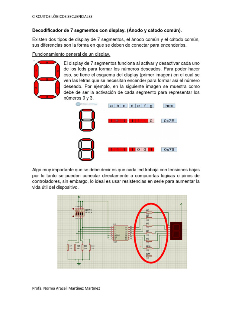 Decodificador de 7 Segmentos Con Display | PDF | Microcontrolador | Electricidad