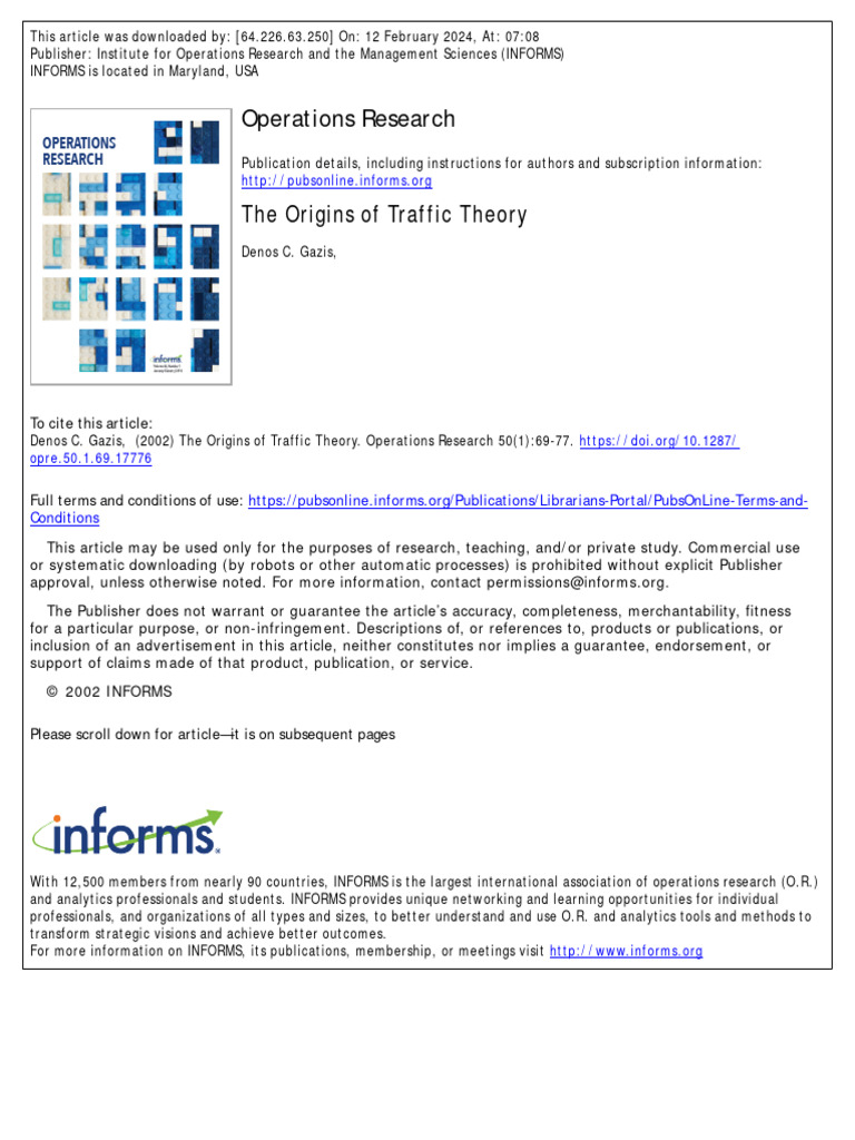 Origins of Traffic Theory Insights | PDF | Traffic Congestion | Experiment