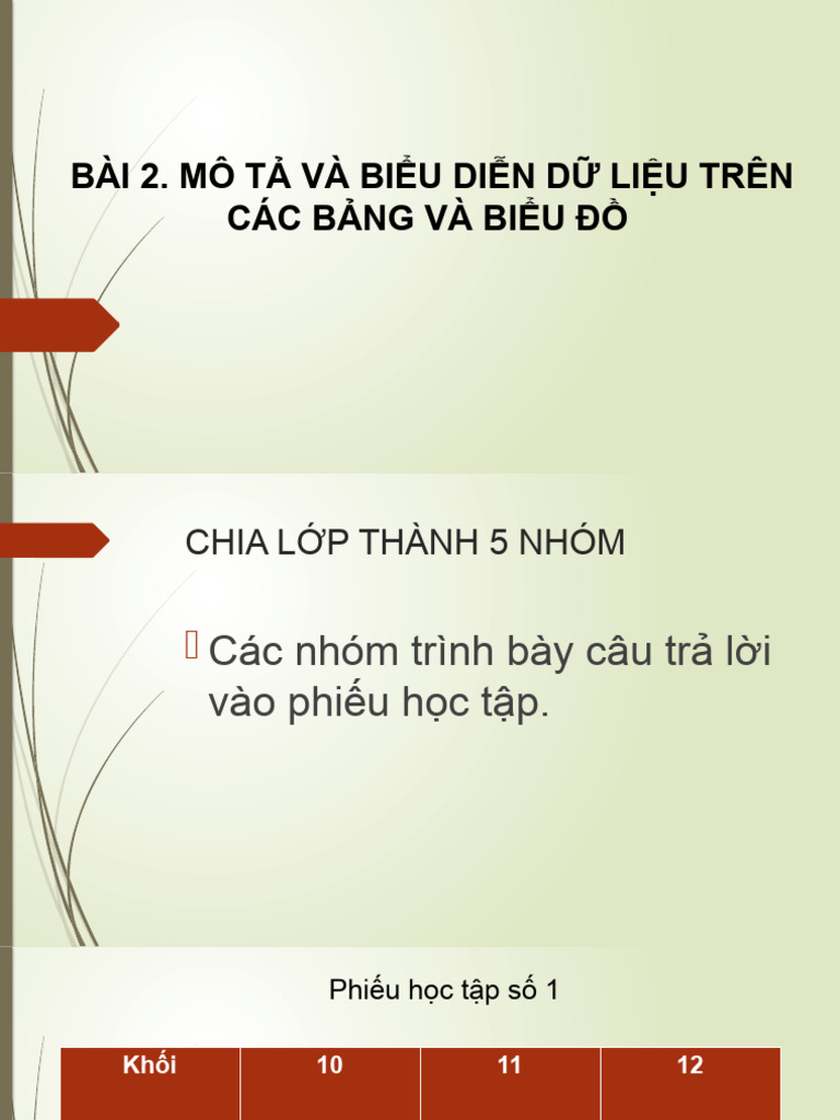 CTST TOAN 10 - C6 B2 Mo Ta Và Bieu Dien Du Lieu Tren Bang Và Bieu Do | PDF