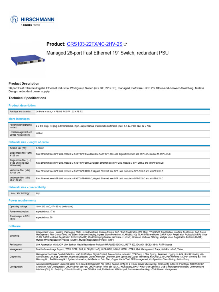 56 Grs103 22tx4c 2hv 2s Techdata | PDF | Ethernet | Radius