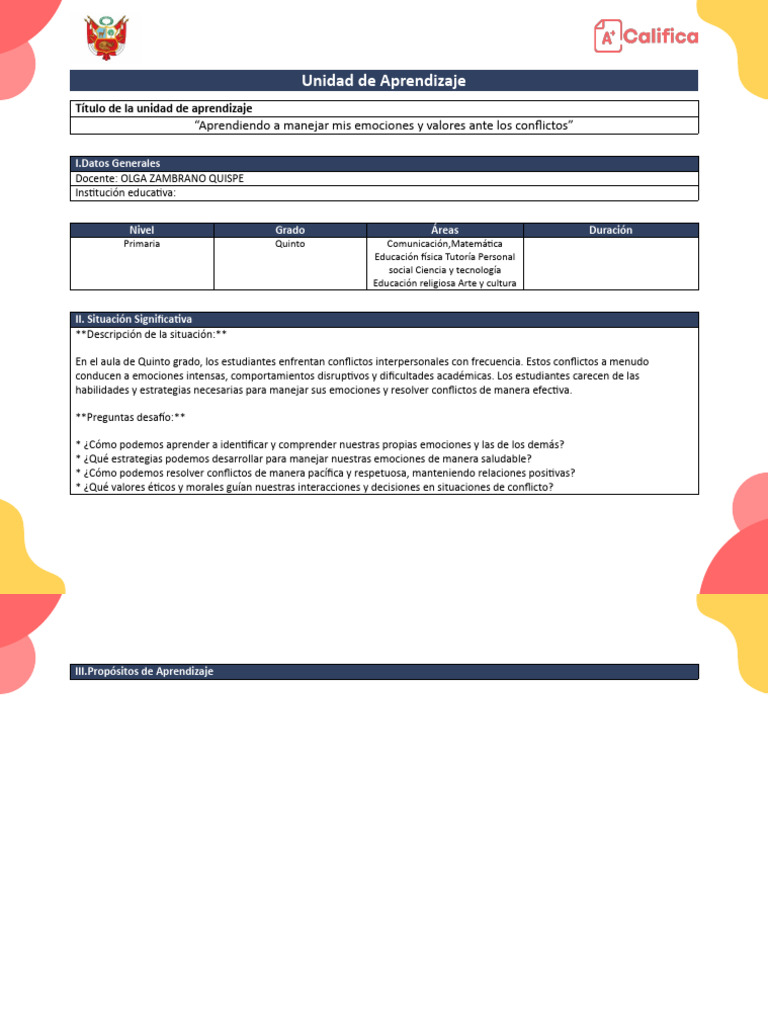 Manejo Emocional y Valores en Conflictos | PDF | Las emociones ...