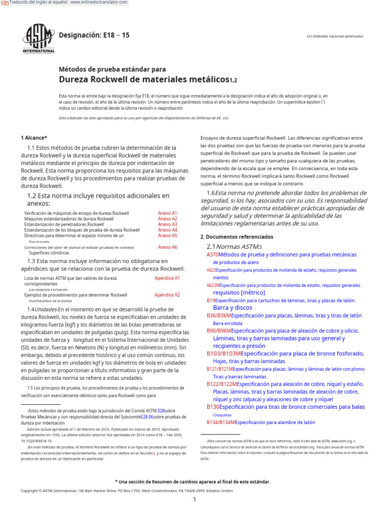 ASTM E18 - 15 Standard Test Methods For Rockwell Hardness of Metallic ...