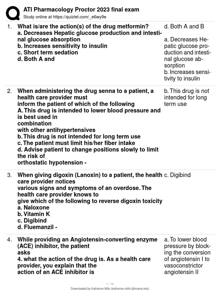 ATI Pharmacology Proctor 2023 | PDF | Nonsteroidal Anti Inflammatory ...