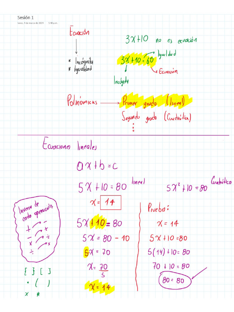 Sesión 1 Algebra | PDF