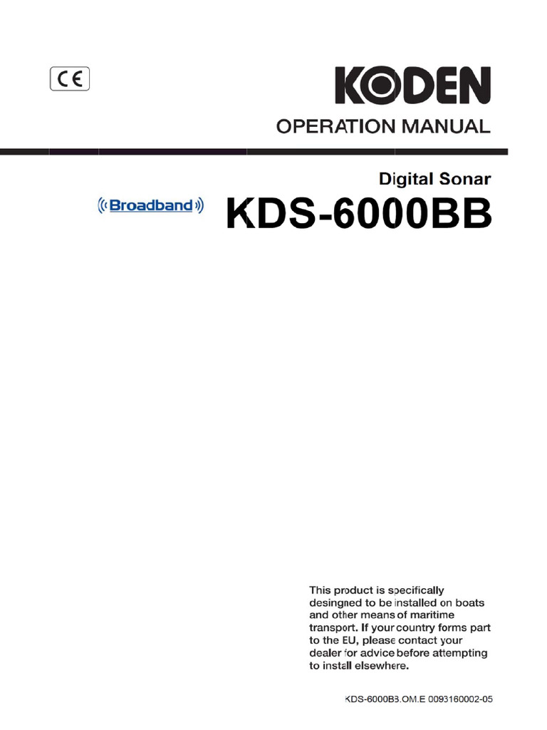KDS-6000BB OME Rev05 | PDF | Sonar | High Voltage