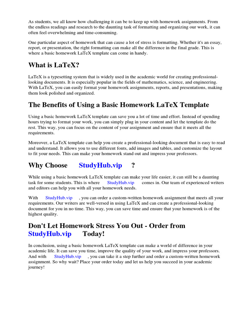 Basic Homework Latex Template | PDF | World Wide Web | Internet & Web