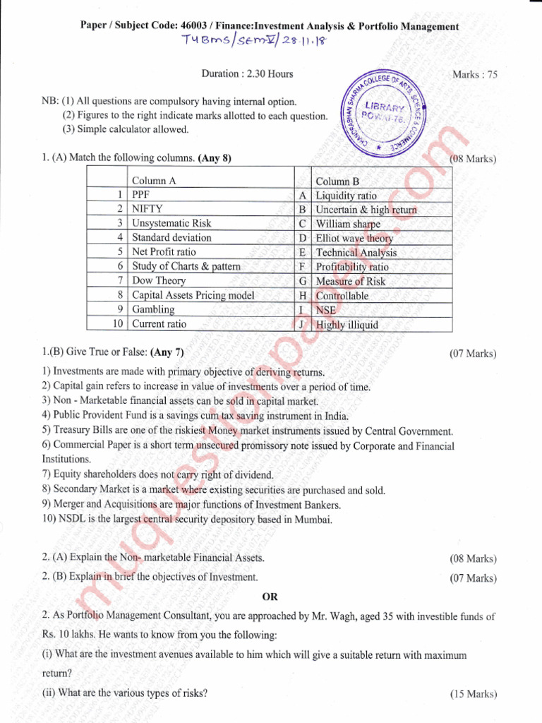 Tybms Sem5 Iapm Nov18 | PDF | Applied Mathematics | Corporations