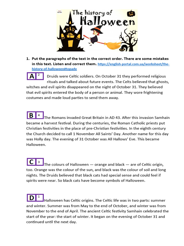 The History of Halloween Fun Activities Games - 129499 | PDF ...