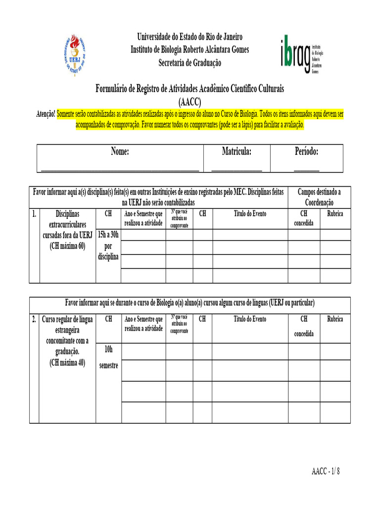 Formulario Aacc | PDF