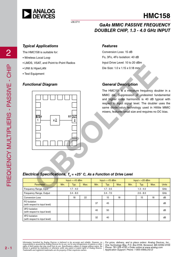 HMC 158 Chips | PDF | Electricity | Electronic Engineering