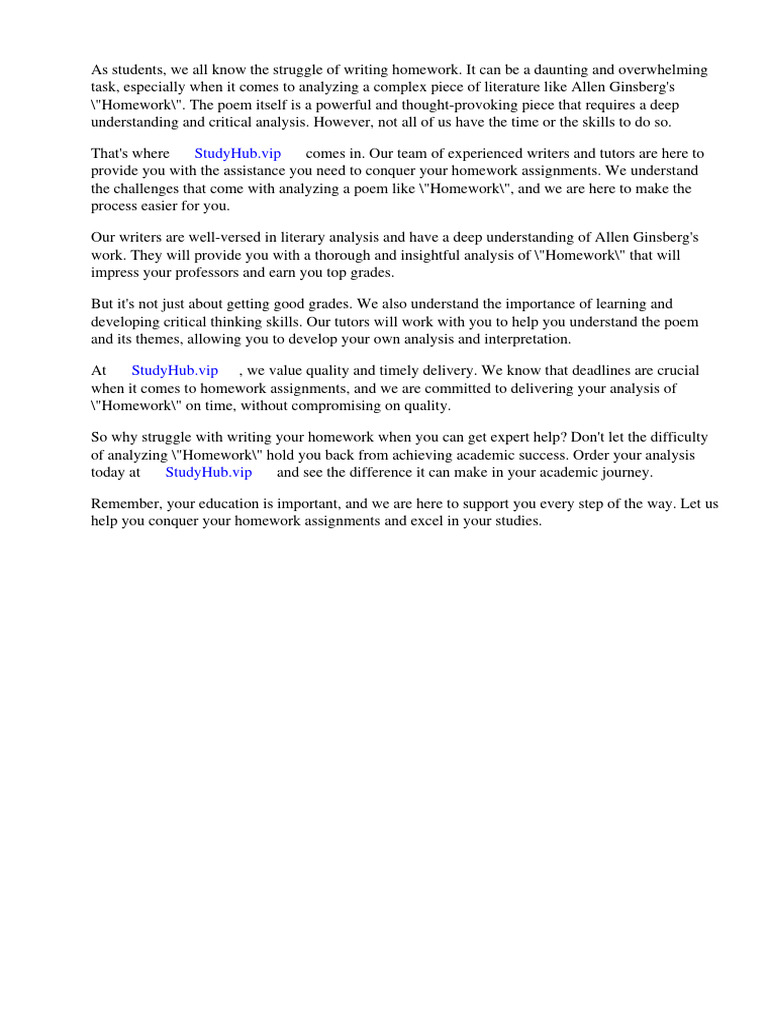 Allen Ginsberg Homework Analysis | PDF | Beat Generation | Allen Ginsberg