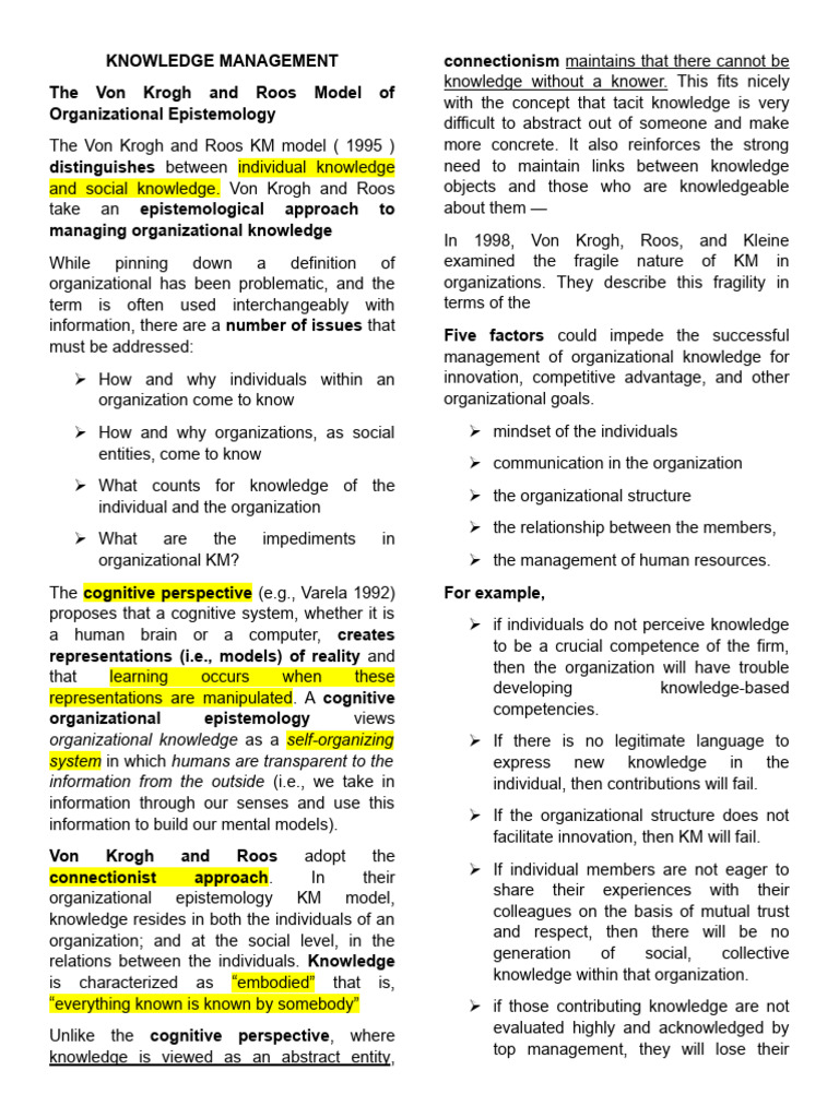 Knowledge Management Reviewer | Download Free PDF | Knowledge | Knowledge Management